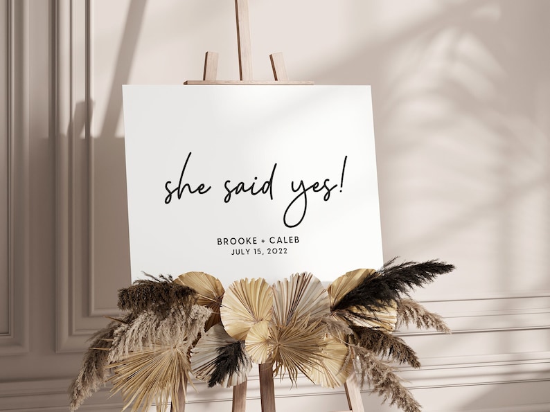 She Said YES Engagement Sign Wedding Couple Engaged Bridal Welcome ...