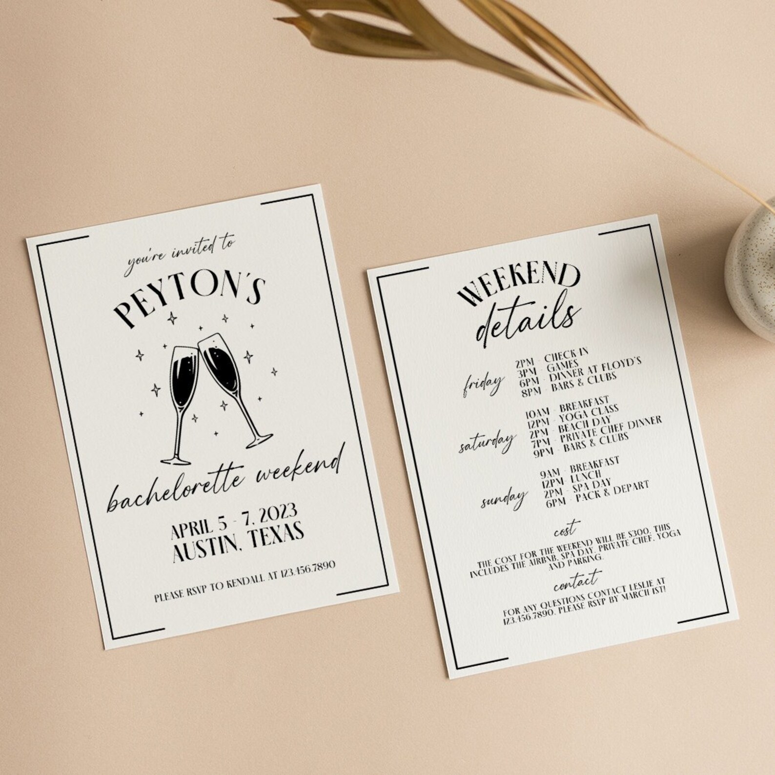 Bachelorette Party Downloadable Invitation Canva Template Bach - Etsy