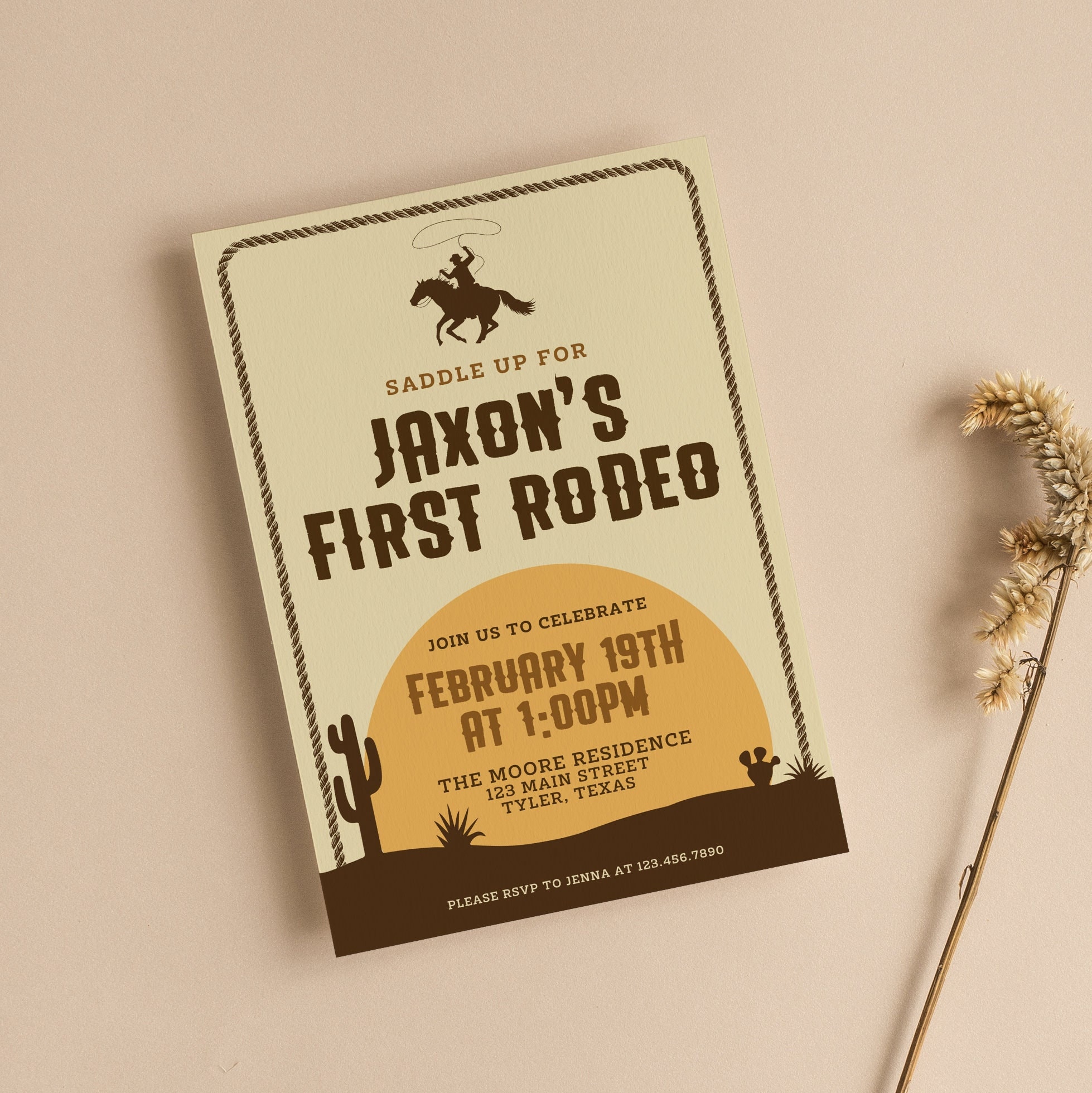 Primer rodeo PLANTILLA invitación de cumpleaños descargable - Etsy México