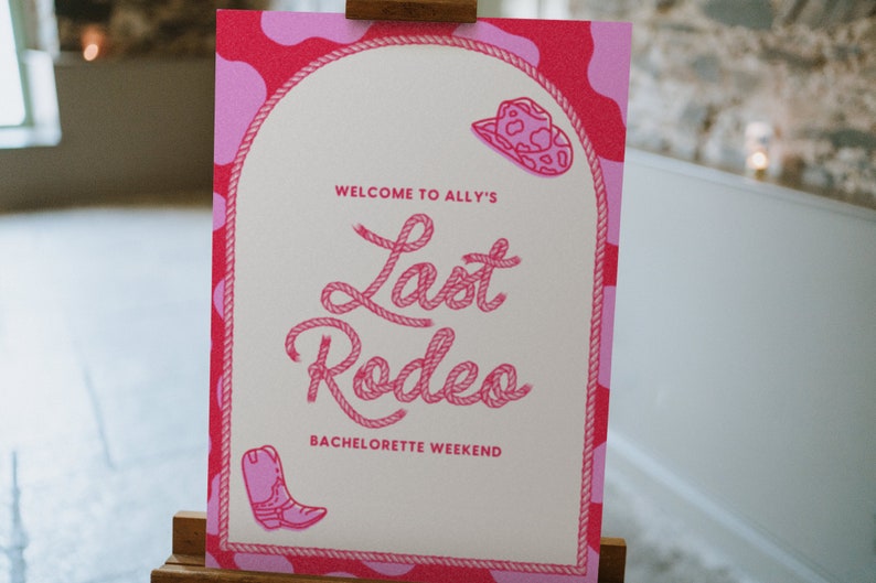 Editable Last Rodeo Bachelorette Party Template Welcome Sign - Etsy