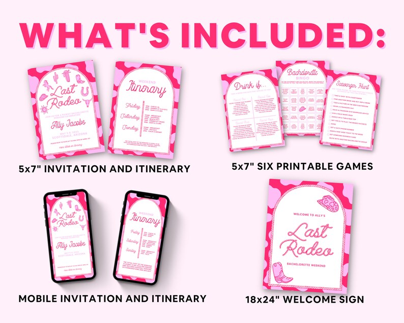 Last Rodeo BUNDLE Bachelorette Party Templates Invitation - Etsy