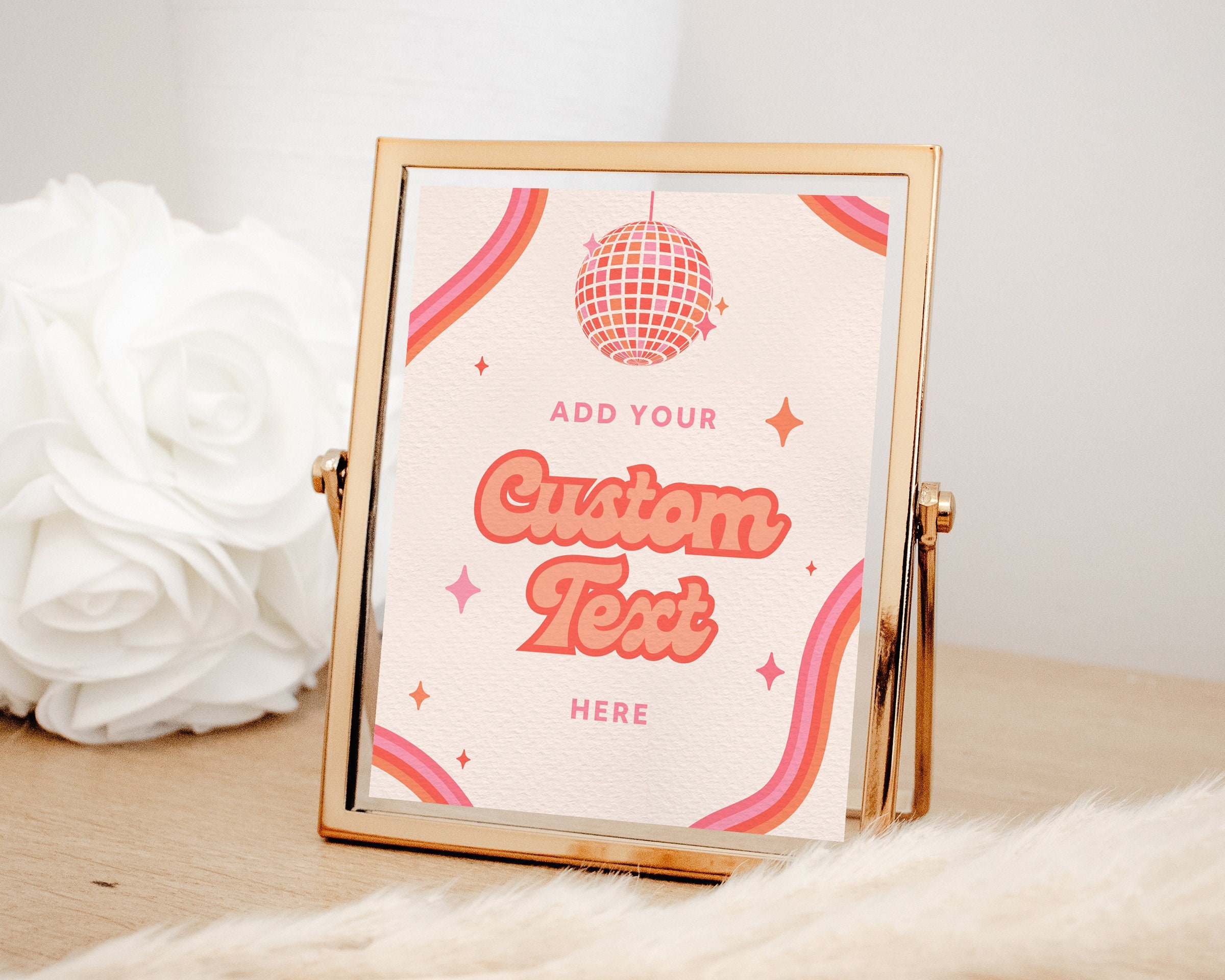 Last Disco Bachelorette Party Custom Sign Template Disco Themed ...