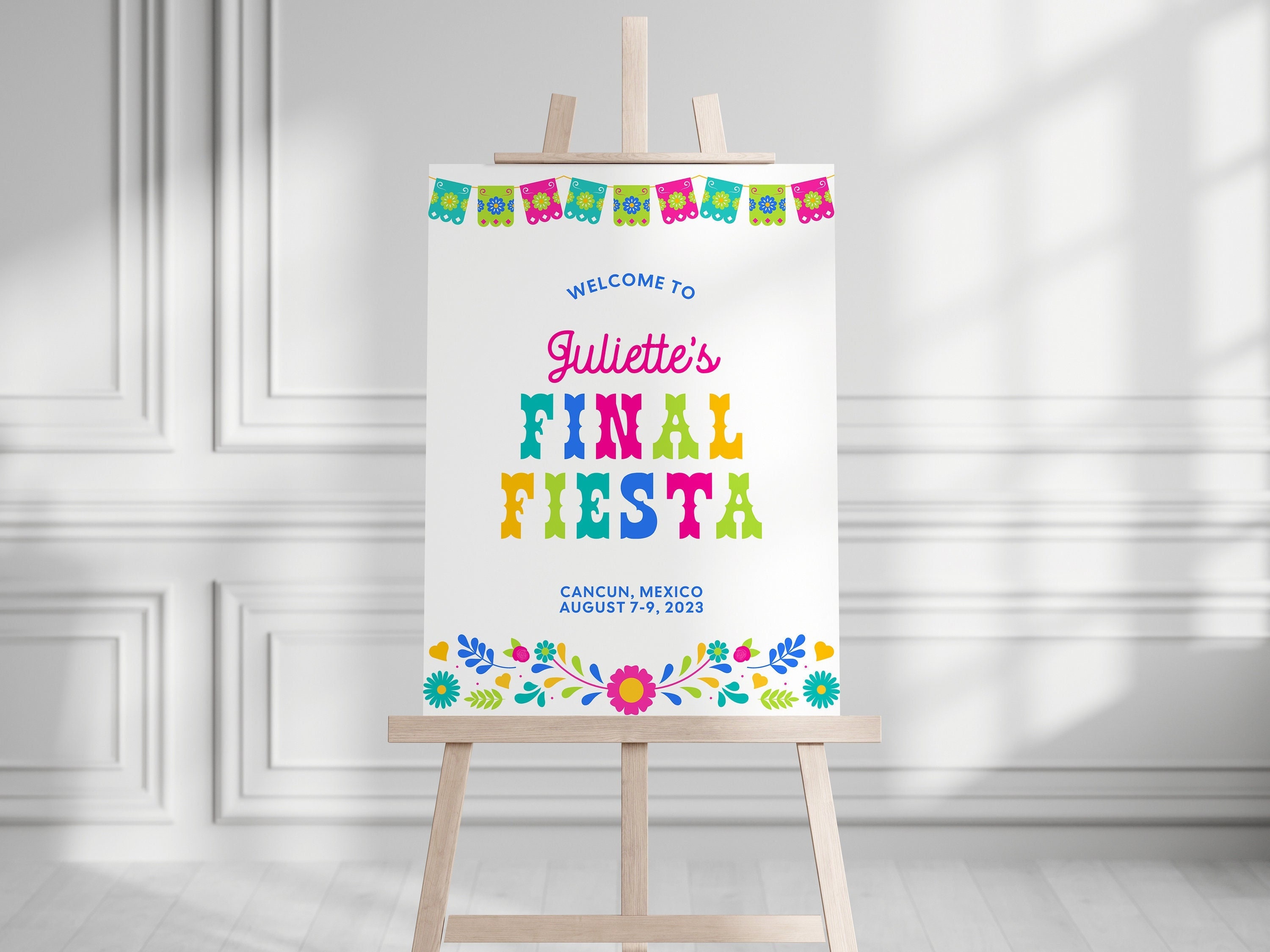 Final Fiesta Bachelorette Party Welcome Sign Template Bachelorette ...