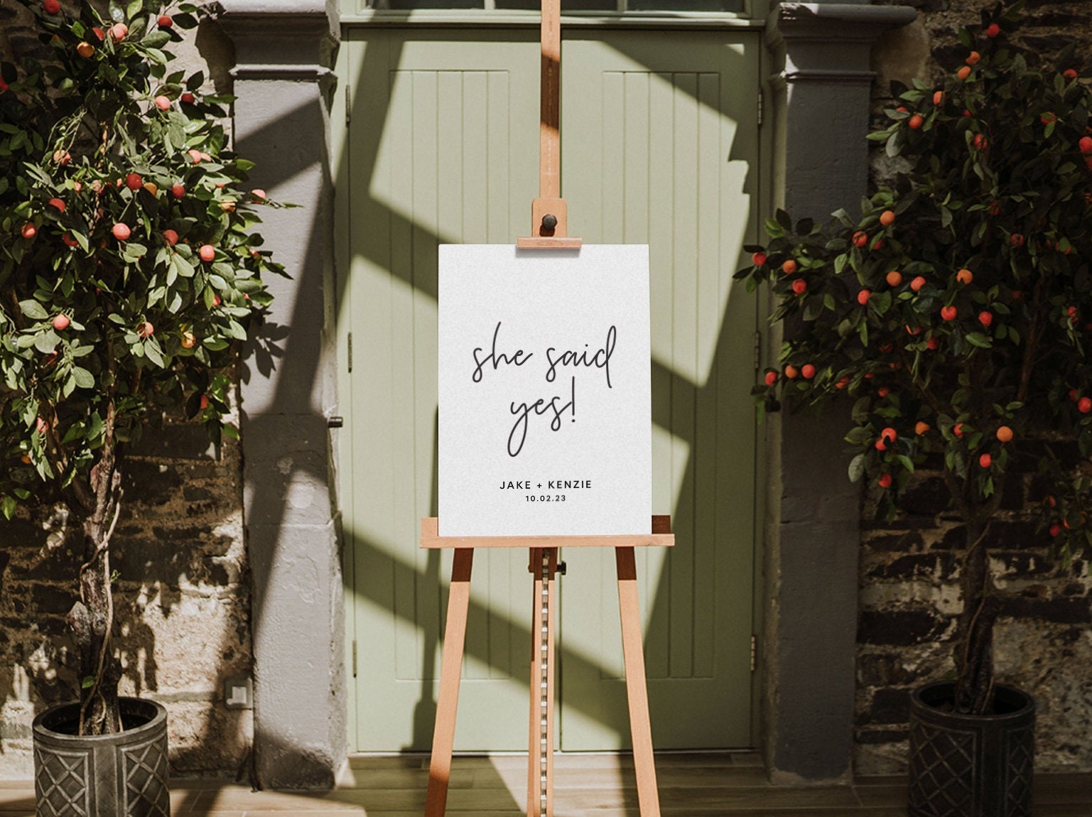 She Said YES Engagement Sign Wedding Couple Engaged Bridal Welcome ...