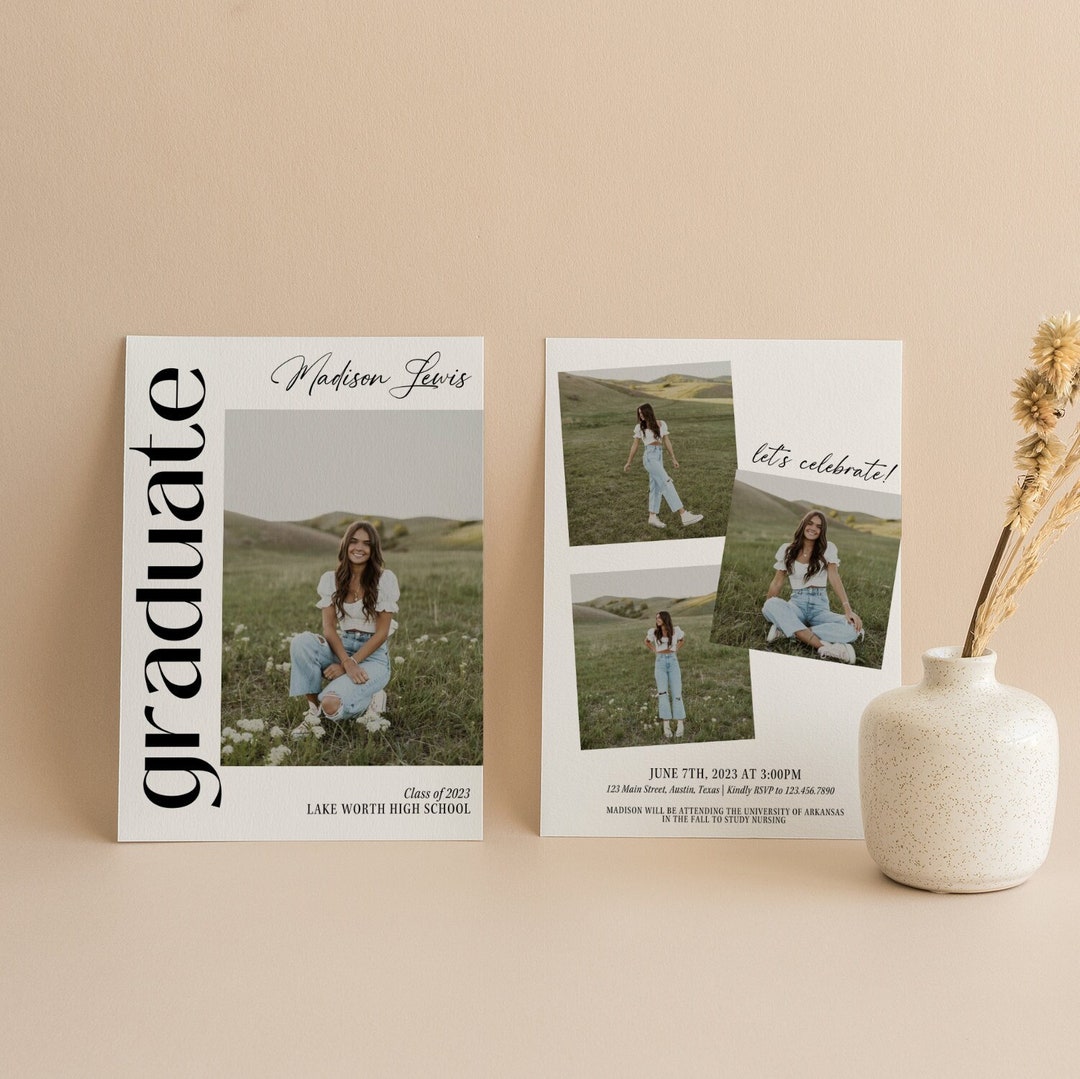 Graduation 2024 Template Announcement Invitation Card Custom Class of ...