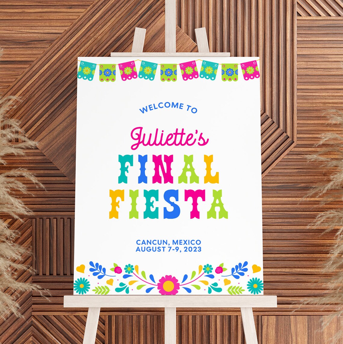Final Fiesta Bachelorette Party Welcome Sign Template - Etsy
