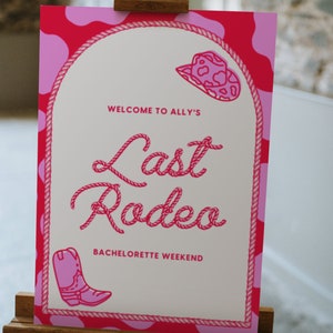 Editable Last Rodeo Bachelorette Party Template Welcome Sign Western ...