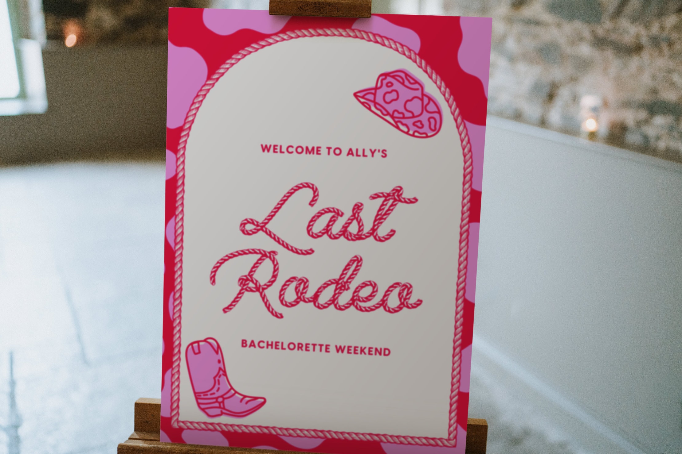 Editable Last Rodeo Bachelorette Party Template Welcome Sign Western ...