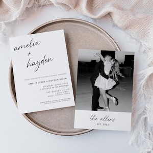 Elegant Bridal Shower Invitation Template Modern Couples Shower ...
