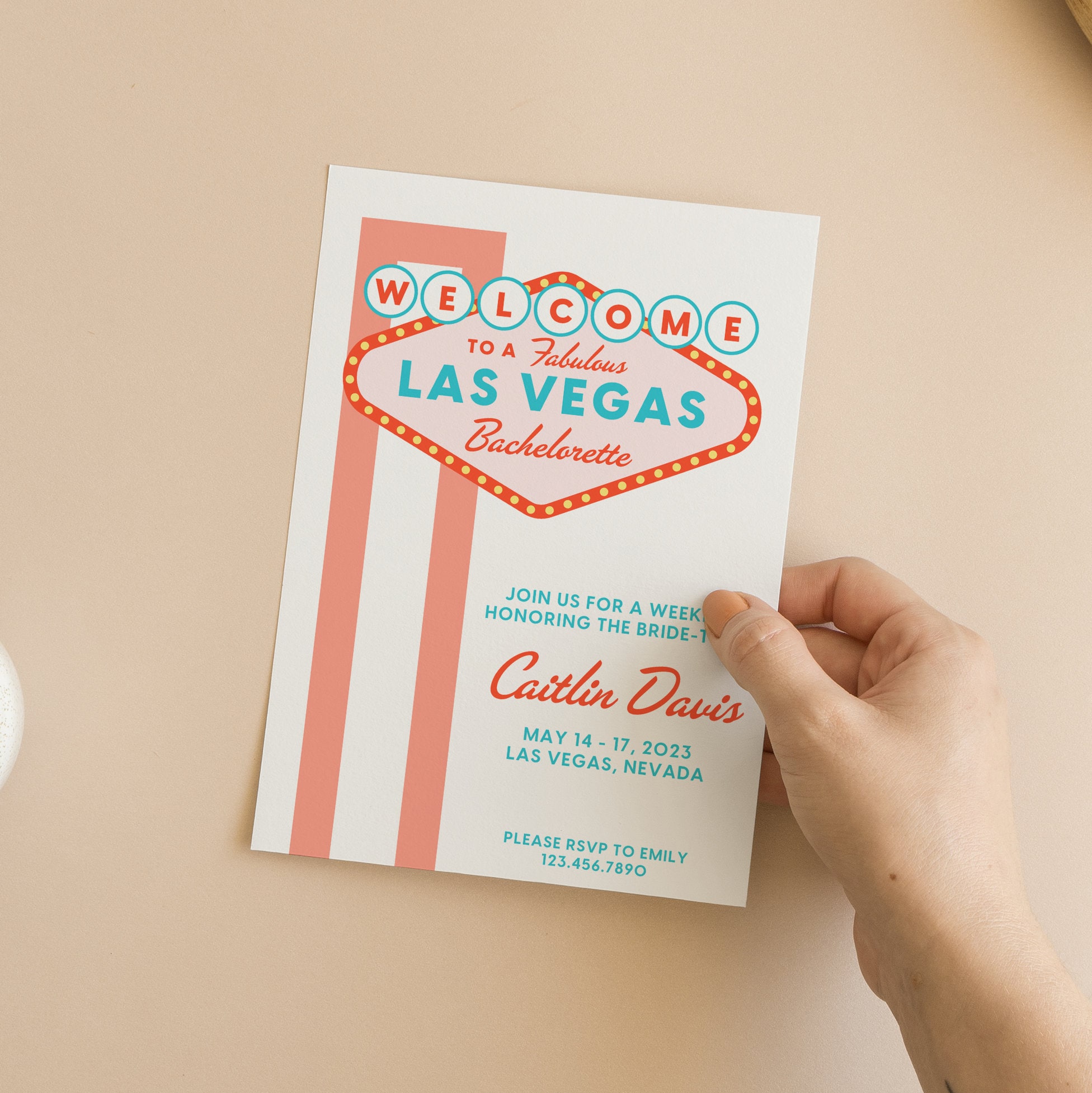 Las Vegas Bachelorette Invitation Template Itinerary Bach Girls Weekend ...