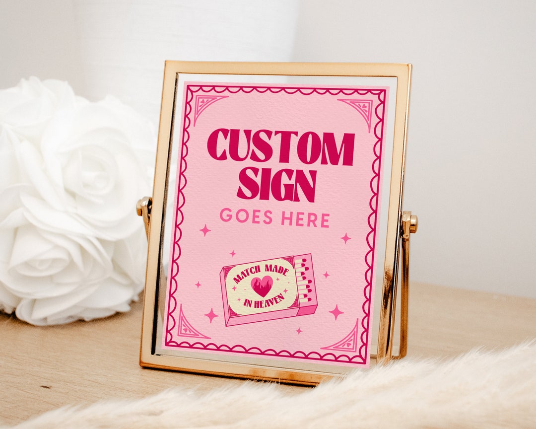 Perfect Match Bachelorette Party Downloadable Custom Sign TEMPLATE She ...