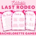 Editable Last Rodeo Bachelorette Party Template Games Six Rowdy Themed ...