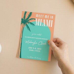 Miami Bachelorette Invitation Template Itinerary Bach Girls Weekend ...