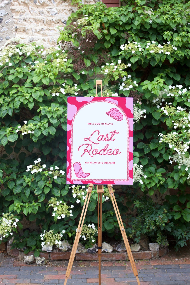 Editable Last Rodeo Bachelorette Party Template Welcome Sign - Etsy