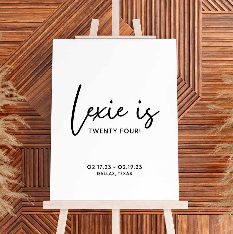 Birthday Sign TEMPLATE Canva Download Editable Welcome Sign - Etsy