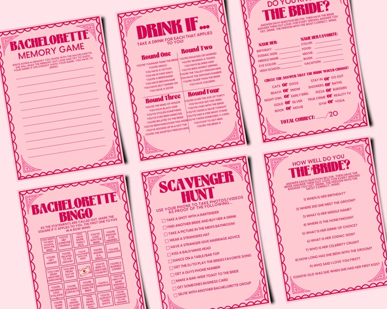 Match Made in Heaven Bachelorette Party BUNDLE Downloadable TEMPLATES ...