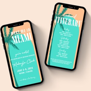 MOBILE Miami Bachelorette Invitation Template Itinerary Bach Girls ...