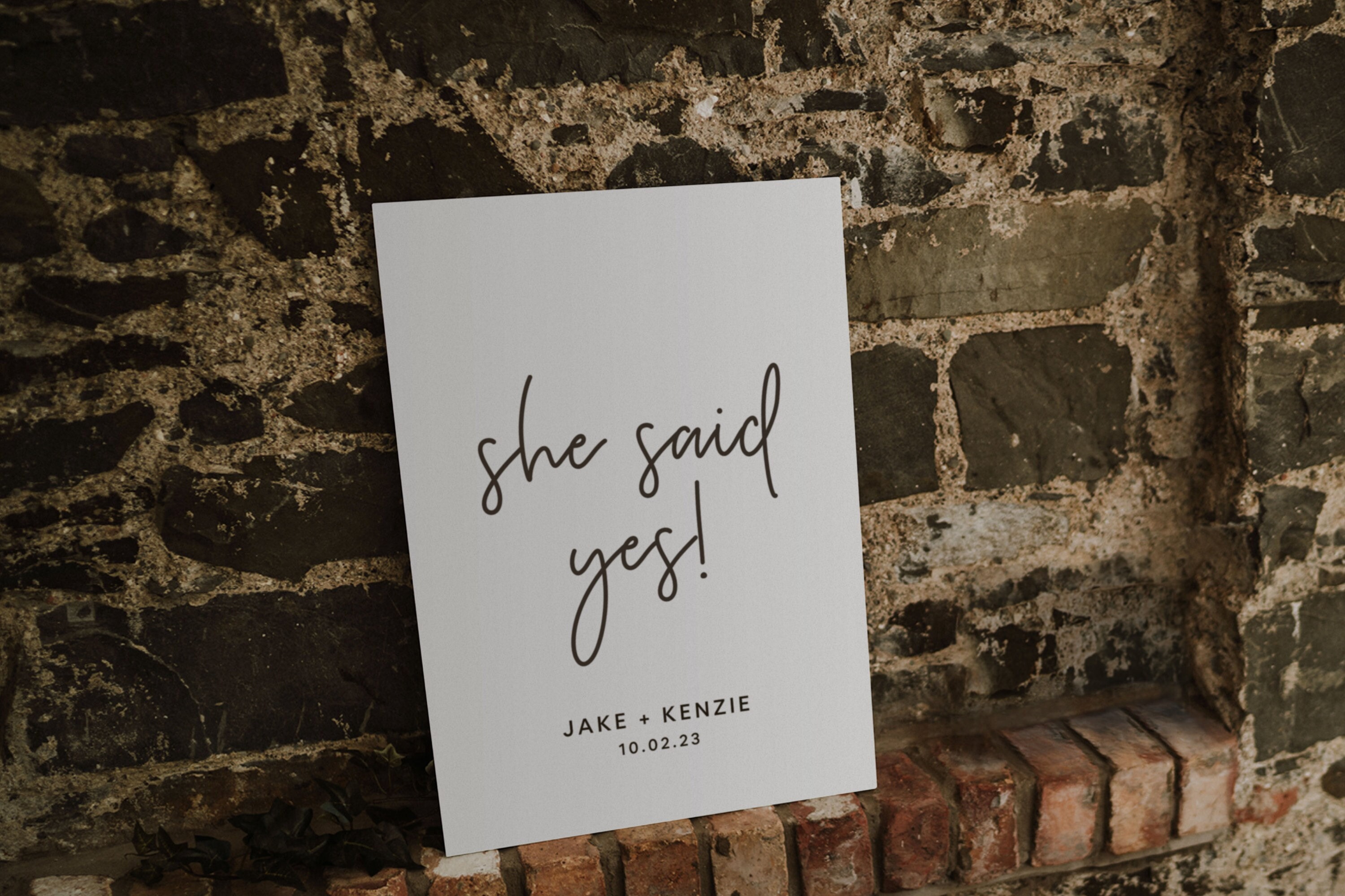 She Said YES Engagement Sign Wedding Couple Engaged Bridal - Etsy