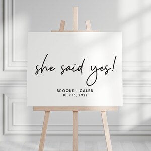 She Said YES Engagement Sign Wedding Couple Engaged Bridal Welcome ...
