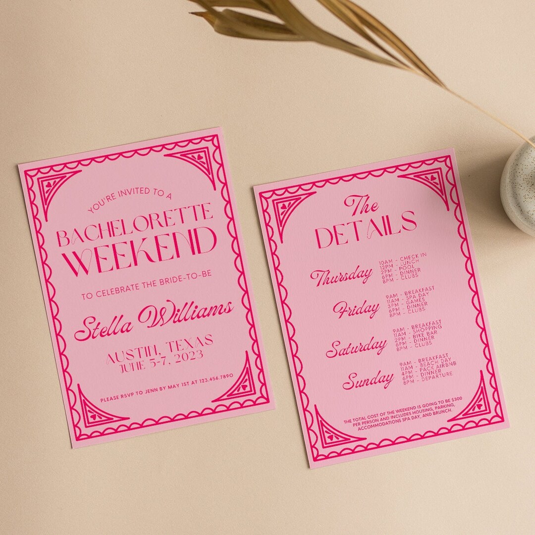 Bachelorette Party Invitation Bachelorette Weekend Invitation Printable ...