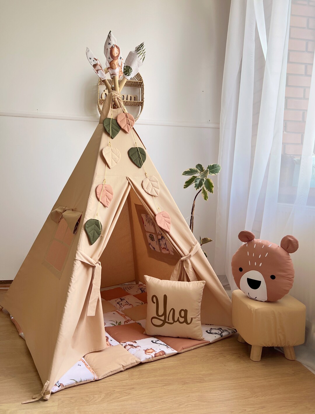 Kids Bear Teepee Tent, Indoor Playzone, Baby Tent Teepee, Woodland ...