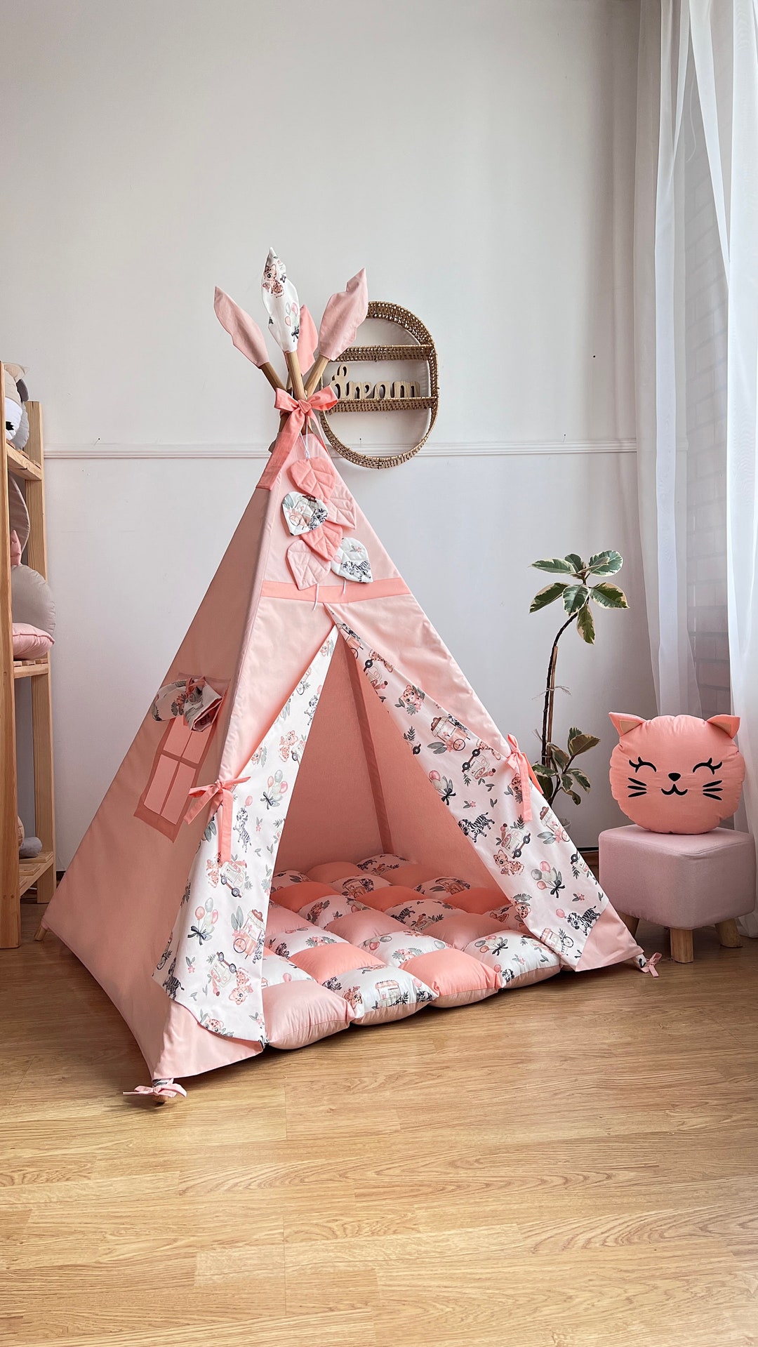 Peach Teepee Tent for Kids, Play Tent, Baby Tent Teepee, Kids Teepee ...