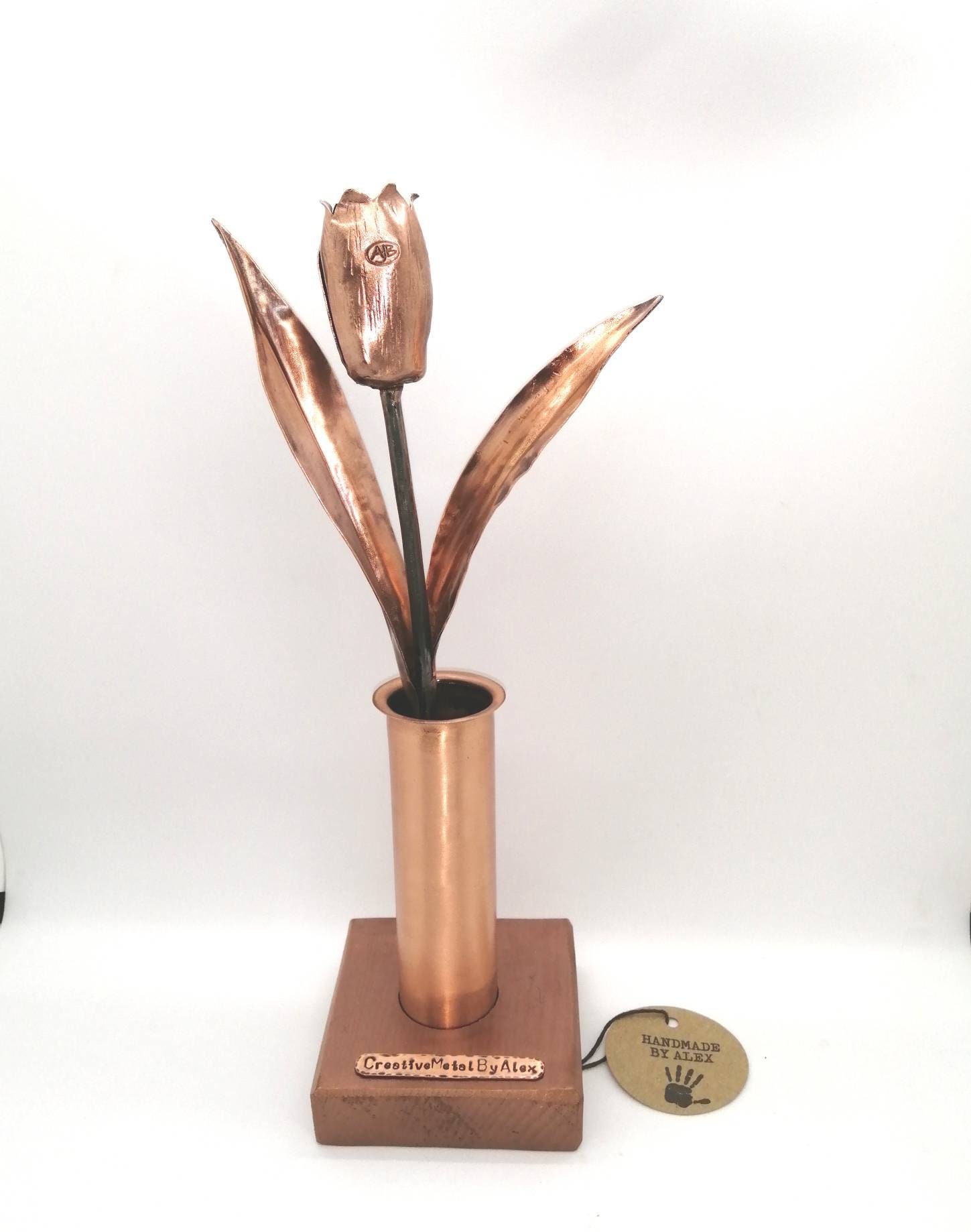 Copper Tulip. A Beautiful Hand Crafted Pure Copper Tulip. Option for a ...