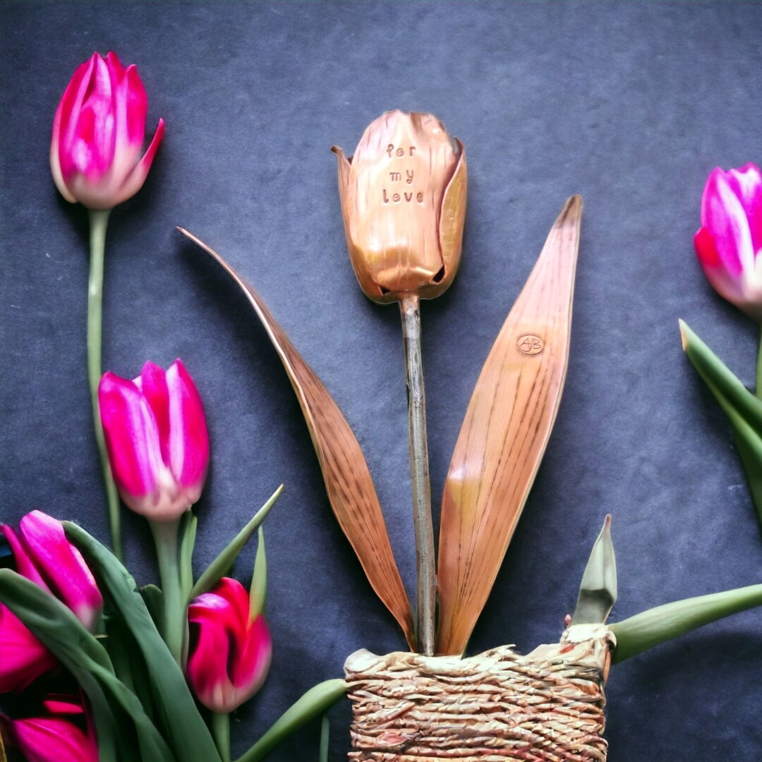 Copper Tulip. A Beautiful Hand Crafted Pure Copper Tulip. Option for a ...