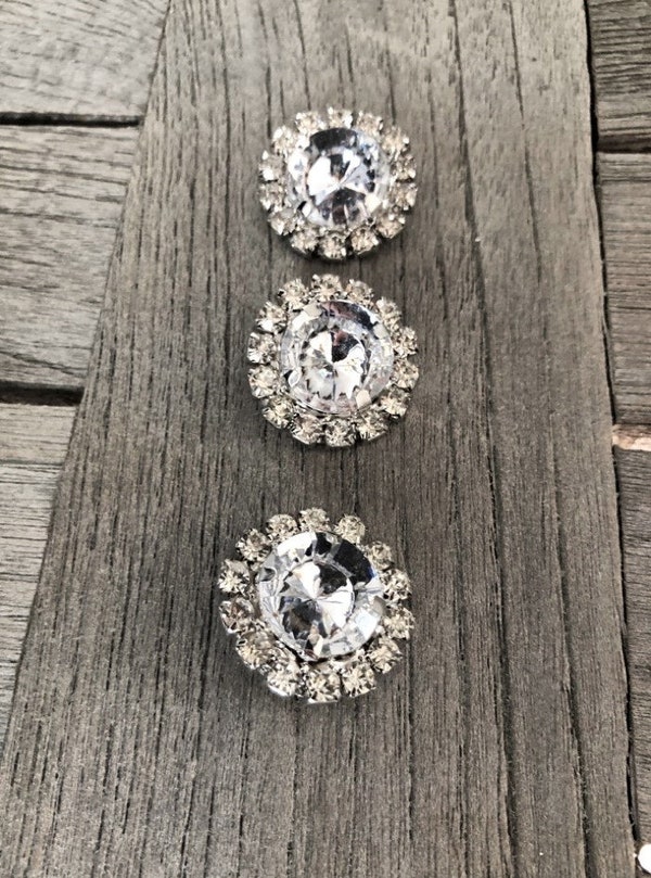 Clear Alloy Crystal Flatback Buttons for Baby Girls Hair Accessories ...