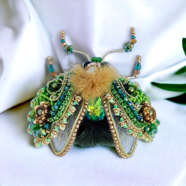 Beaded Bug Brooch - Etsy