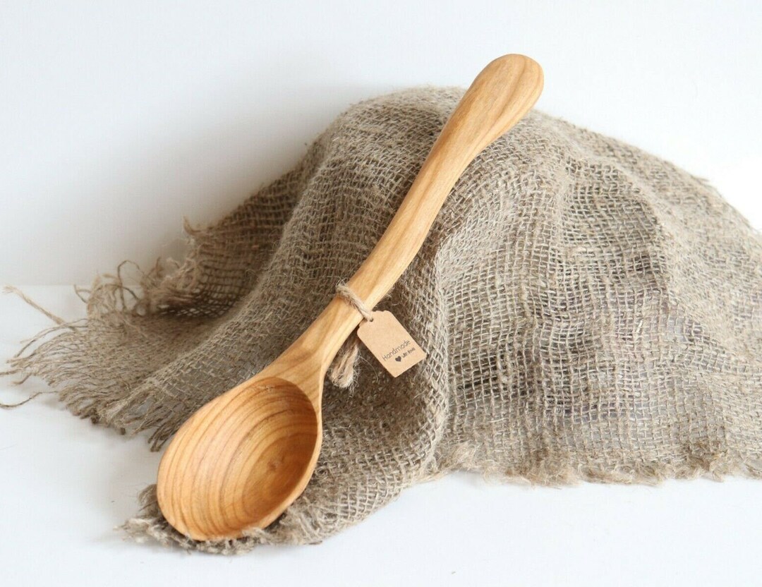 Hand Carved Pear Tree Wood Cooking Spoon 25.4cm Home Decor - Etsy