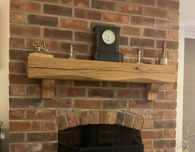 Solid Oak Mantle Piece / Floating Beam / Rustic / Corbels - Etsy