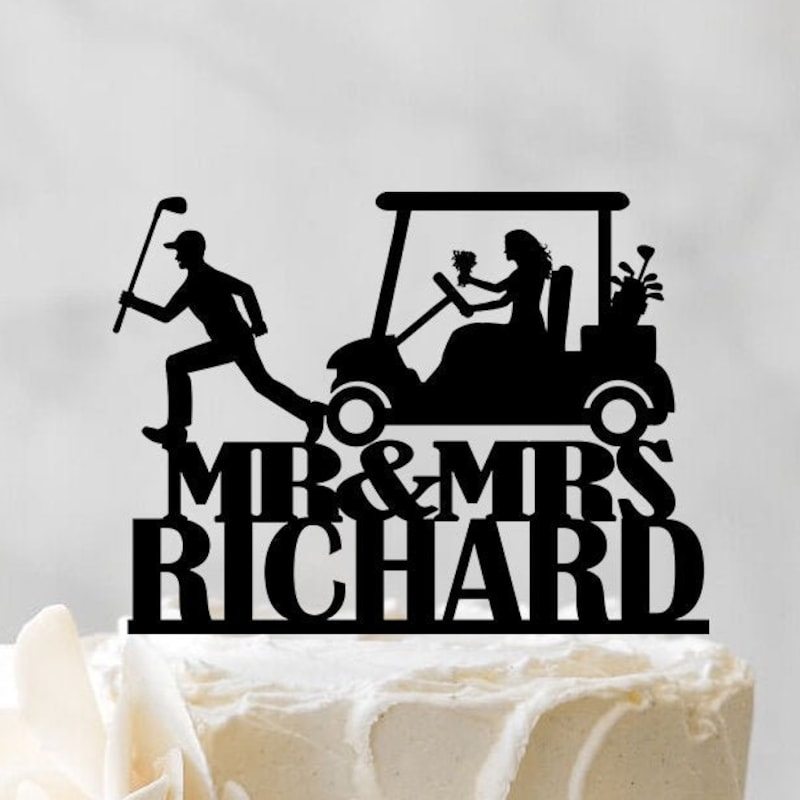 Golf Wedding Cake Topper - Etsy