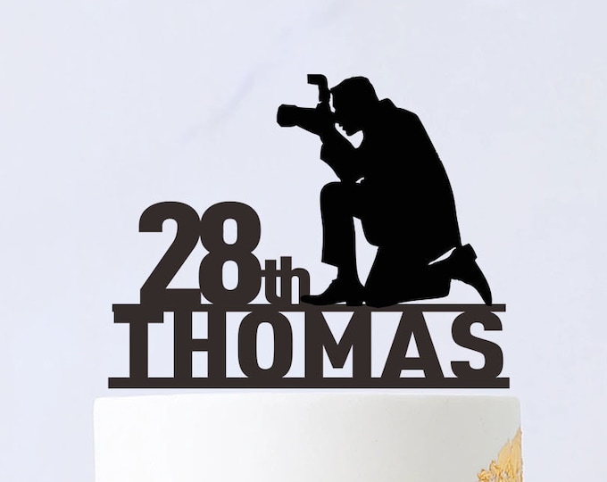 Photographer Birthday Cake Topper Photographer Cake Topper | Etsy