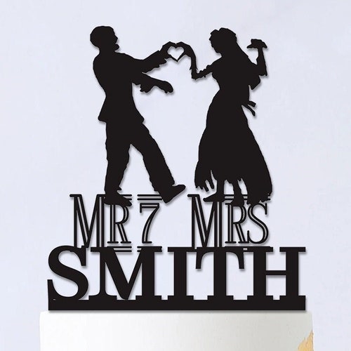 Zombie Bride and Groom Cake Toppercustom Wedding Cake | Etsy