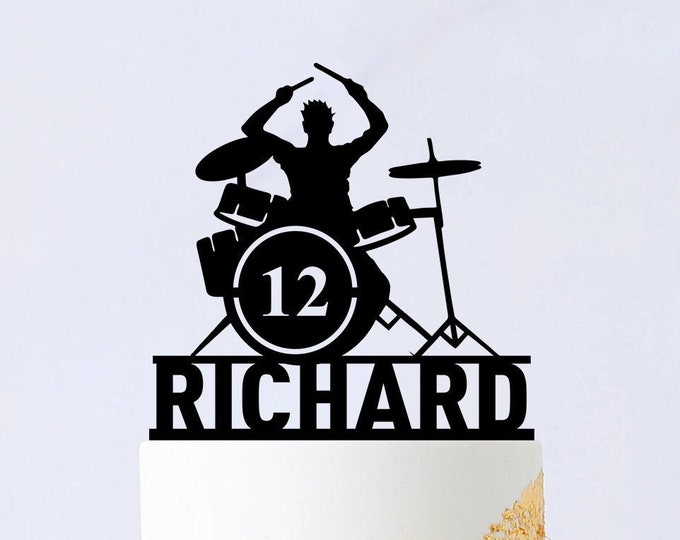 Drummer Cake Topper Musician Birthday Cake Topper Drummer | Etsy