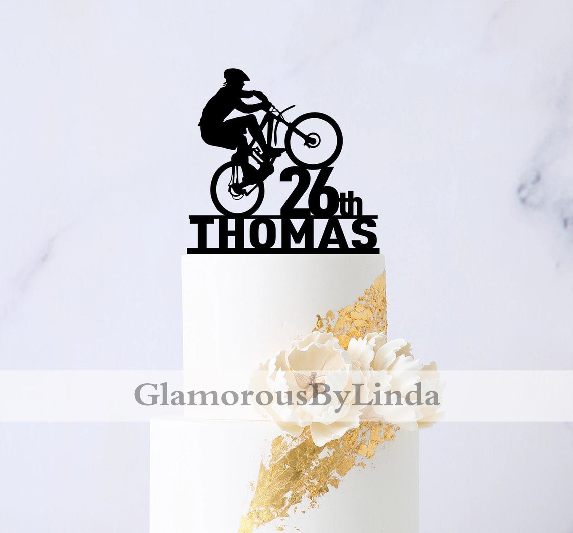 Bike Birthday Cake Topper - Biker Cake Topper - Bicycle Birthday Party ...