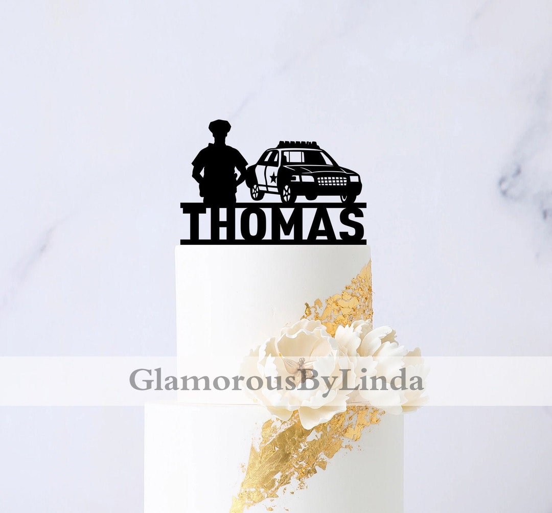 Policeman Cake Topper - Policeman Birthday Cake Topper - Police Car ...