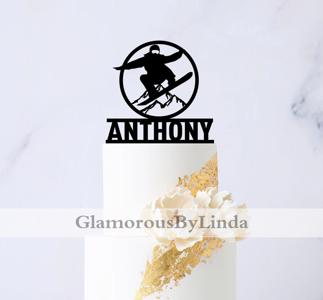 Snowboard Cake Topper Winter Sport Birthday Cake Topper Snowboarder ...