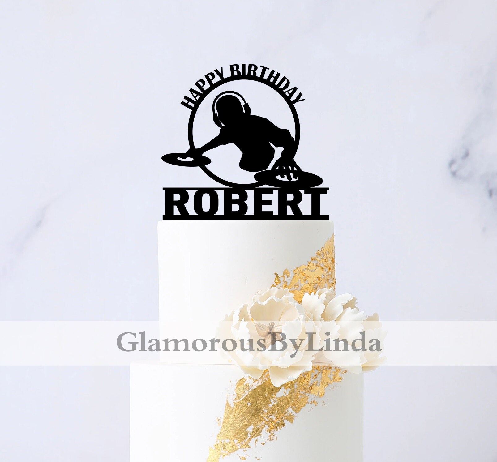 DJ Cake Topper DJ Birthday Cake Topper DJ Happy Birthday - Etsy