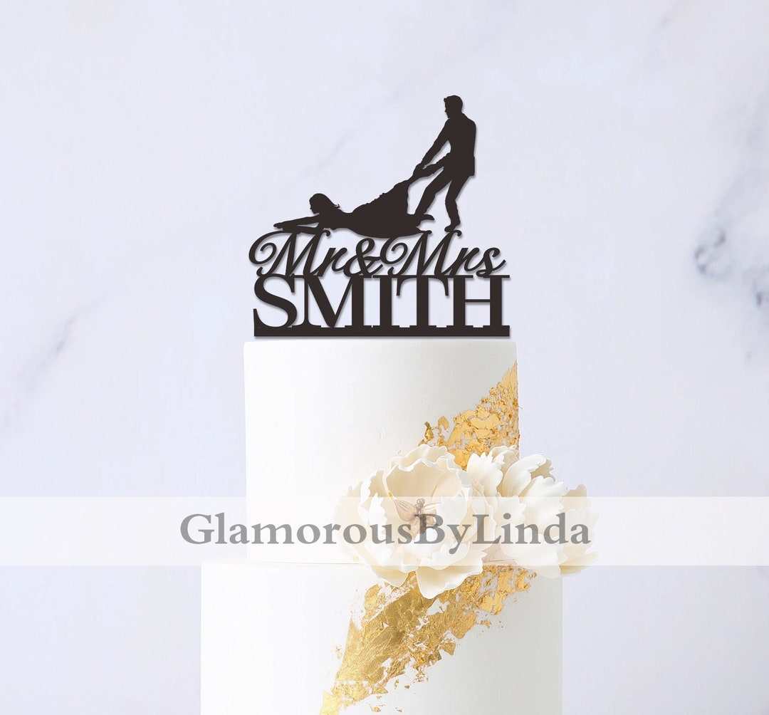 Funny Wedding Cake Topper,silhouette Cake Topper,custom Mr and Mrs Cake ...