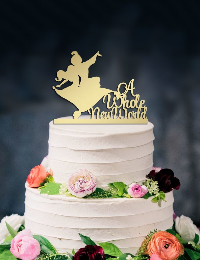 Aladdin and Jasmine Cake Topper Disney Wedding Cake Topper - Etsy
