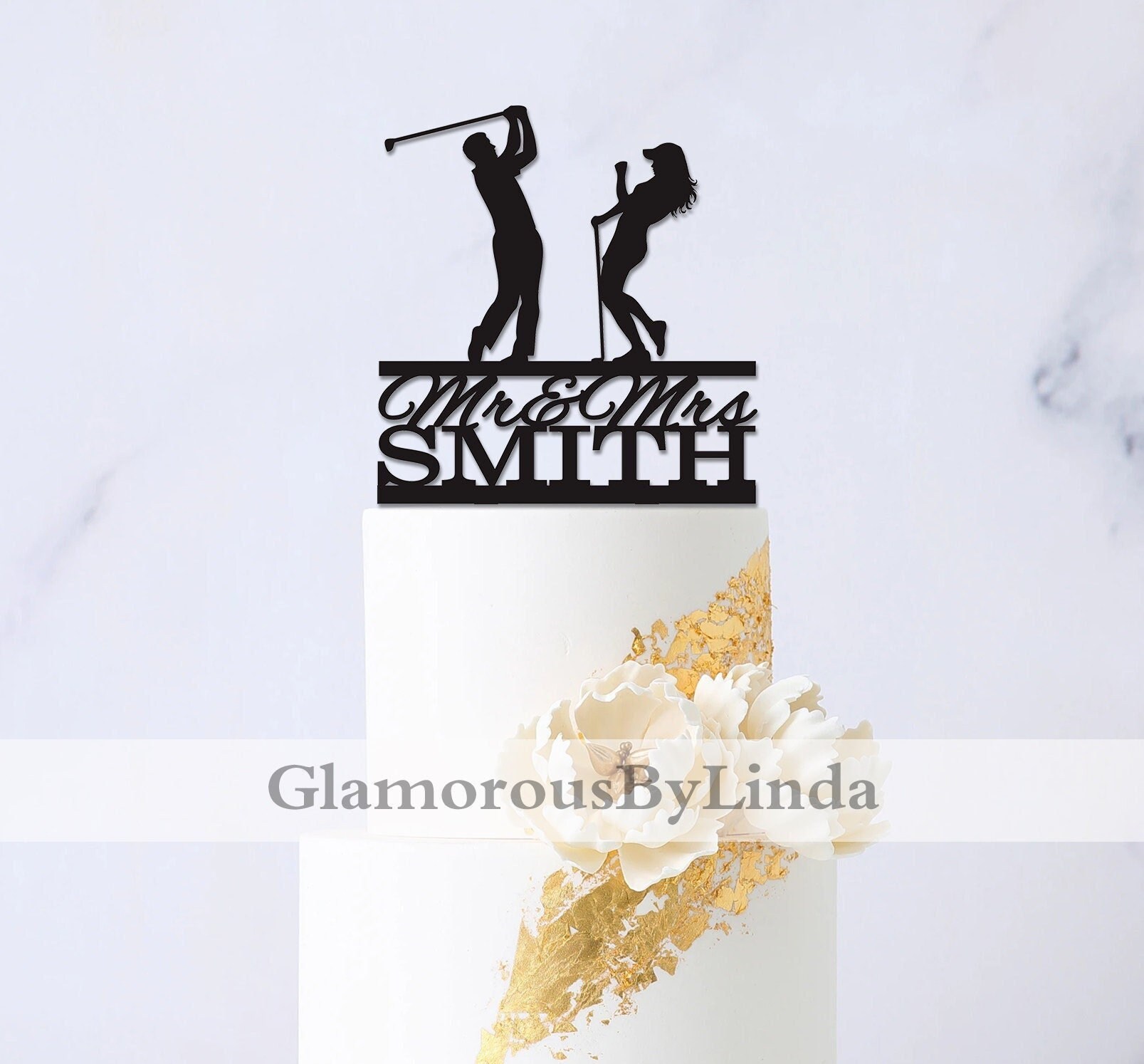 Wedding Cake Topper Golf Cake Topper Custom Cake Topper - Etsy