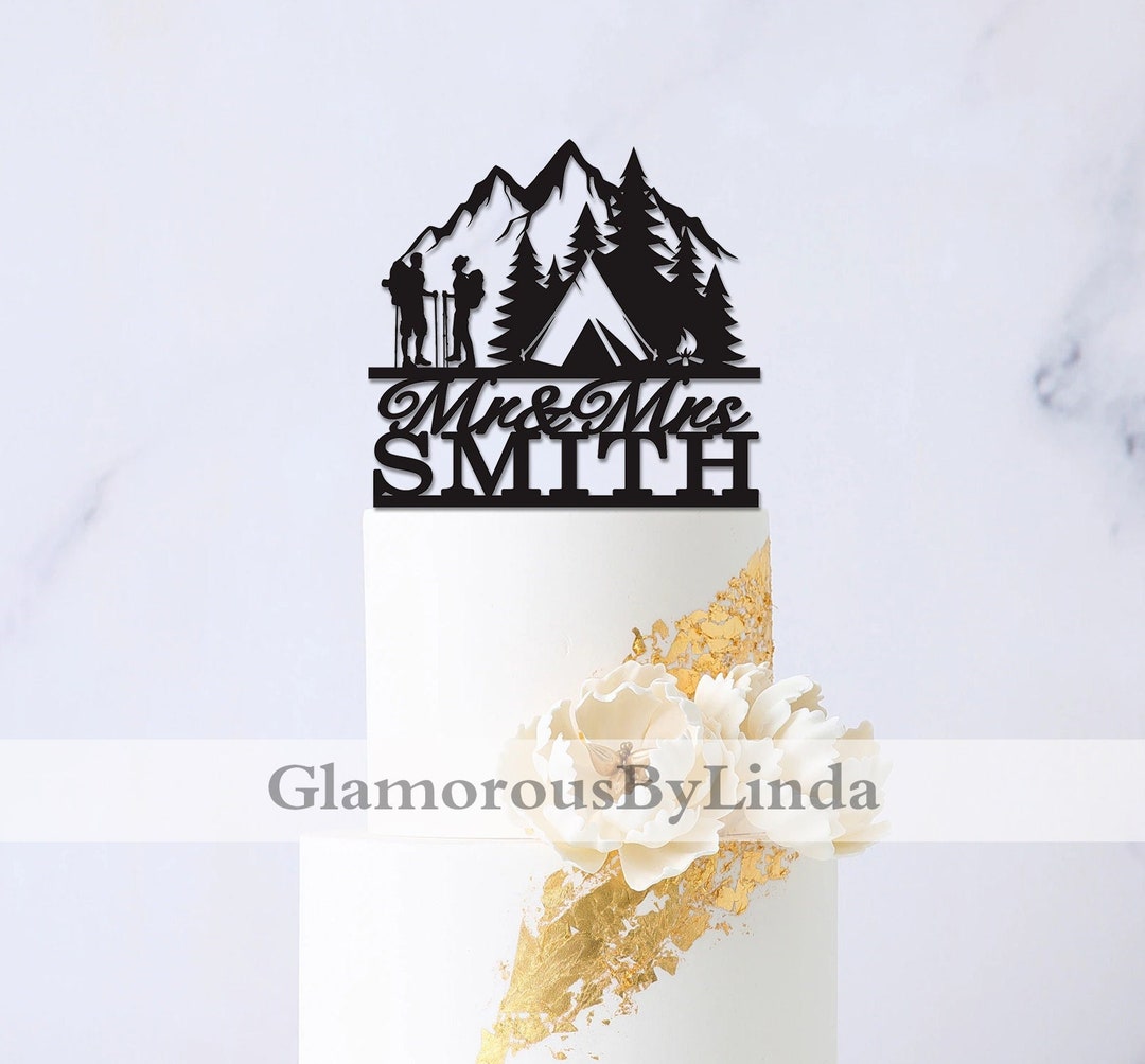 Mountain Cake Topper,wedding Cake Topper, Custom Mr and Mrs Cake Topper ...