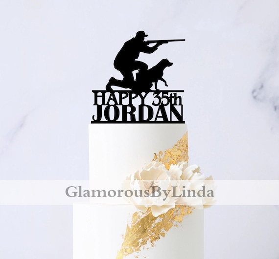 Hunting Cake Topper Hunter Cake Topper With Dog Custom | Etsy