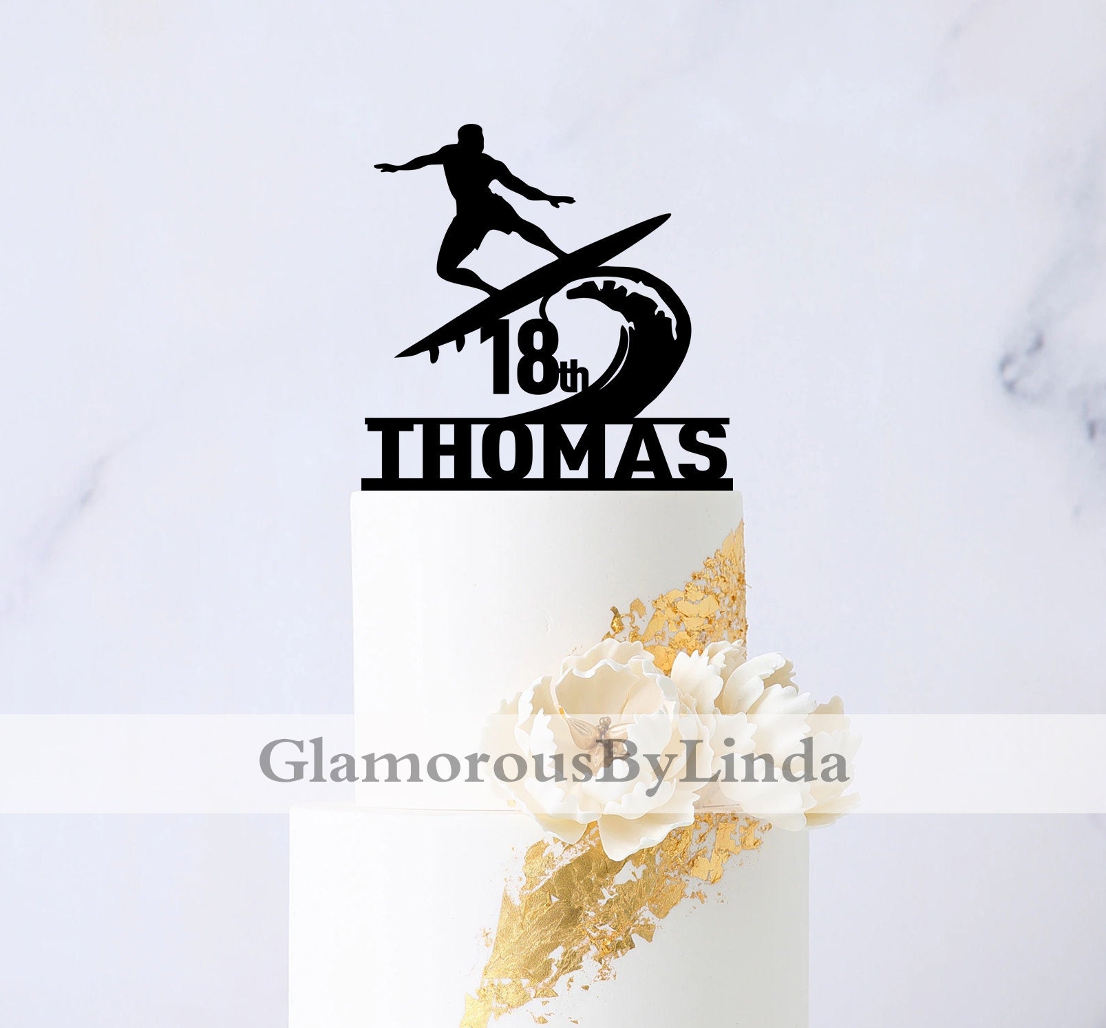 Surfer Cake Topper Surfing Birthday Cake Topper Beach - Etsy