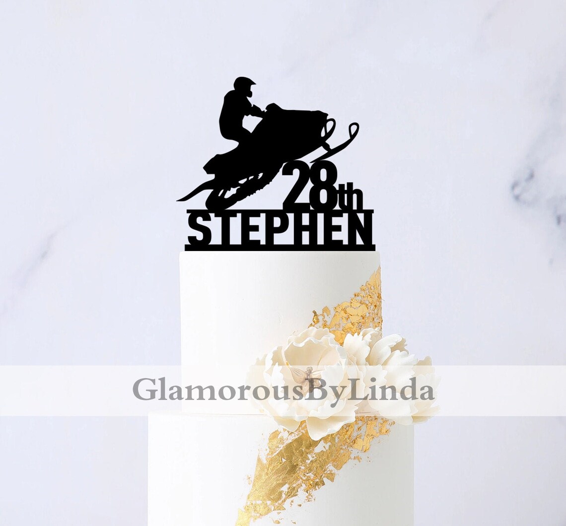 Snowmobile Birthday Cake Topper Snow Truck Cake Topper - Etsy