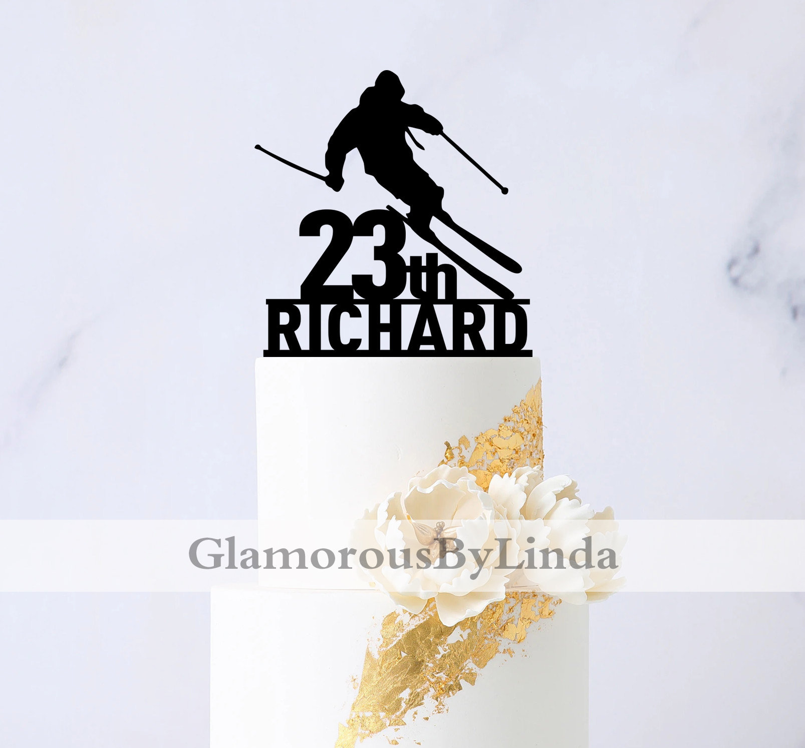 Skiing Birthday Cake Topper Skiing Player Cake Topper Snow - Etsy