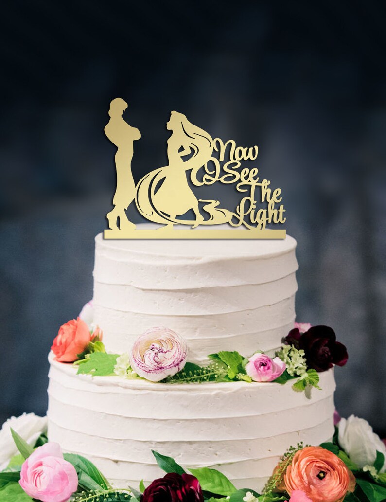 Rapunzel and Flynn Cake Topper, Disney Wedding Cake Topper, Now I See ...