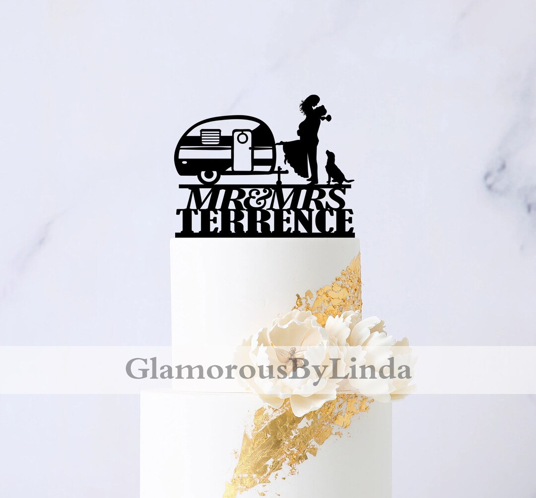 Camping Wedding Cake Topper - Touring Custom Cake Topper - Hiking ...